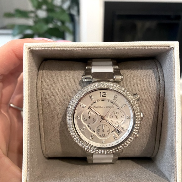MICHAEL Michael Kors | Accessories | Nwt Michael Kors White Rhinestone ...